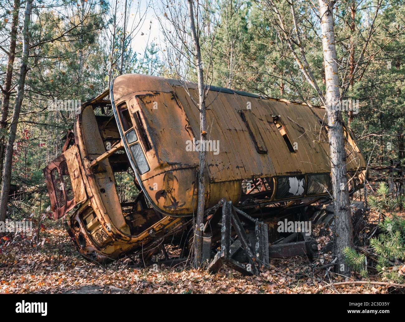 abandoned broken equipment in the Chernobyl forest Stock Photo - Alamy