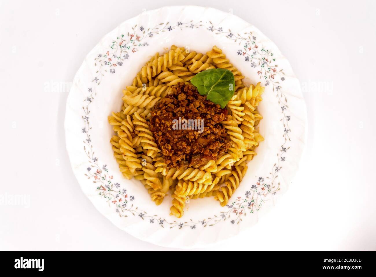 Spirelli with Bolognese Sauce Stock Photo - Alamy