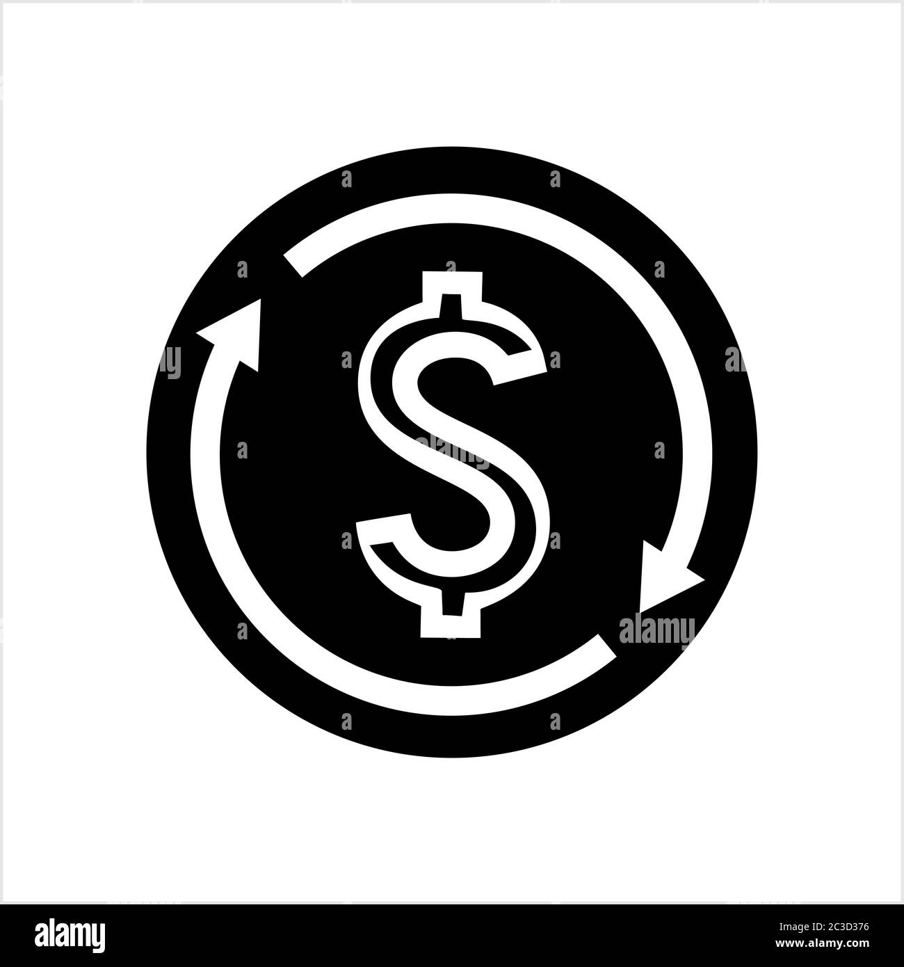 Money Change Icon, Currency Change Icon Vector Art Illustration Stock ...