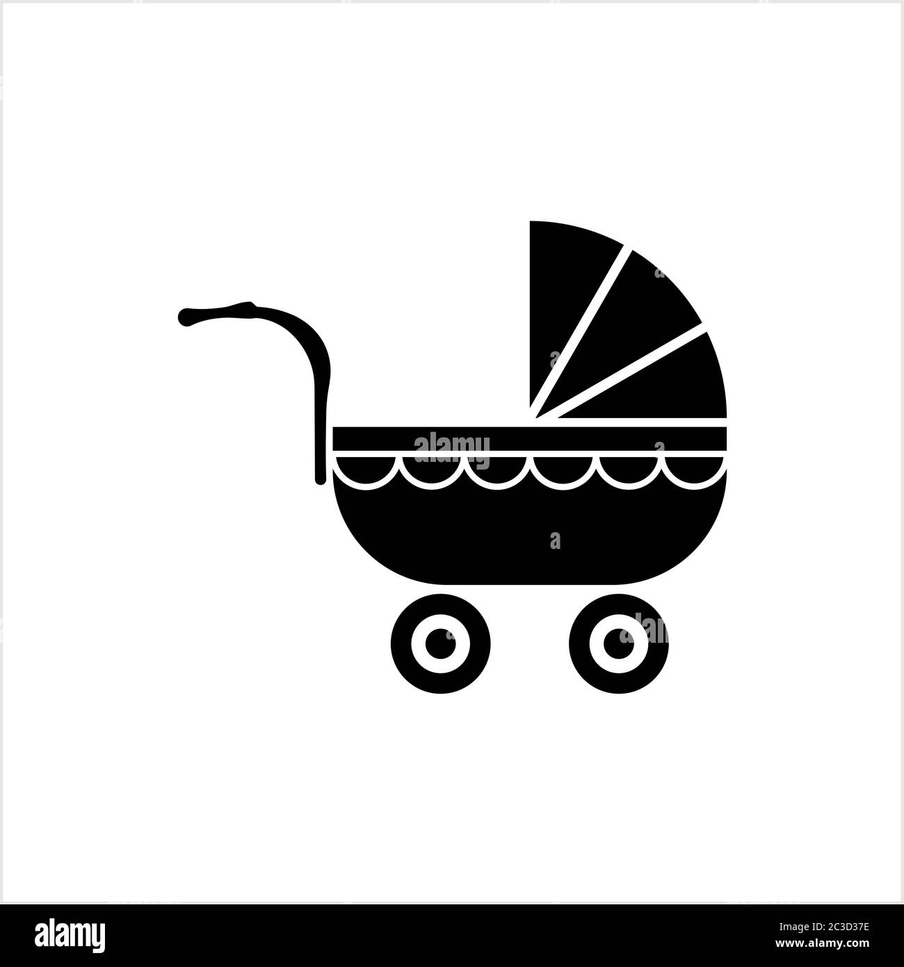 Pram Icon, Baby Carriage Icon Vector Art Illustration Stock Vector ...