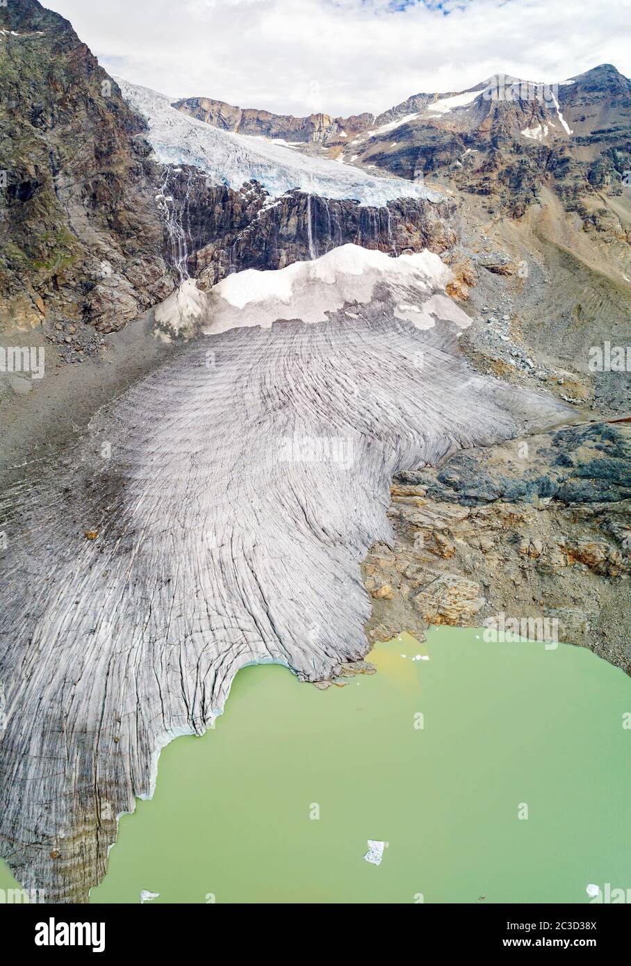 Aerial view glacial waterfall high hi-res stock photography and images ...