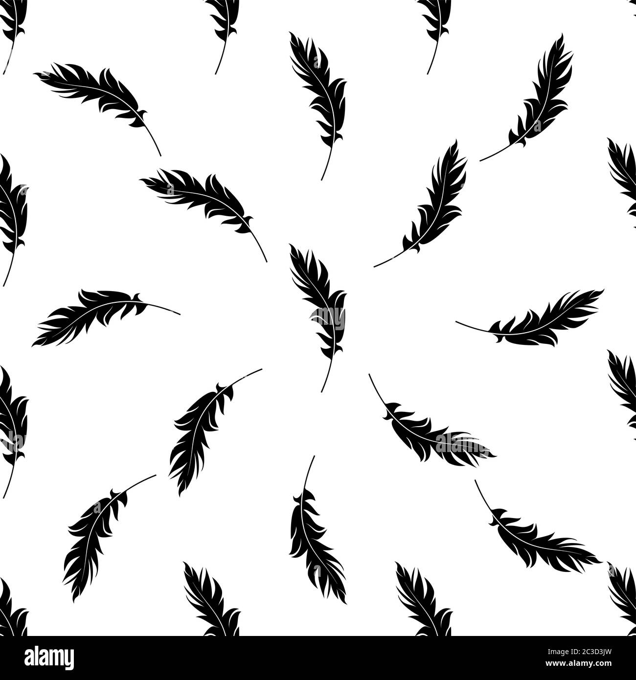 Feather Icon Seamless Pattern Vector Art Illustration Stock Vector ...