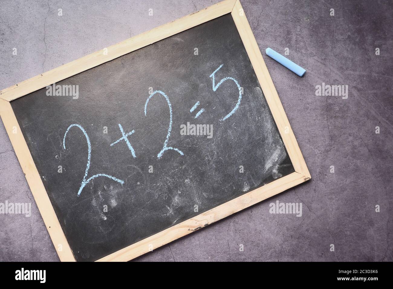 Mistake in math formula on chalkboard, education concept Stock Photo ...