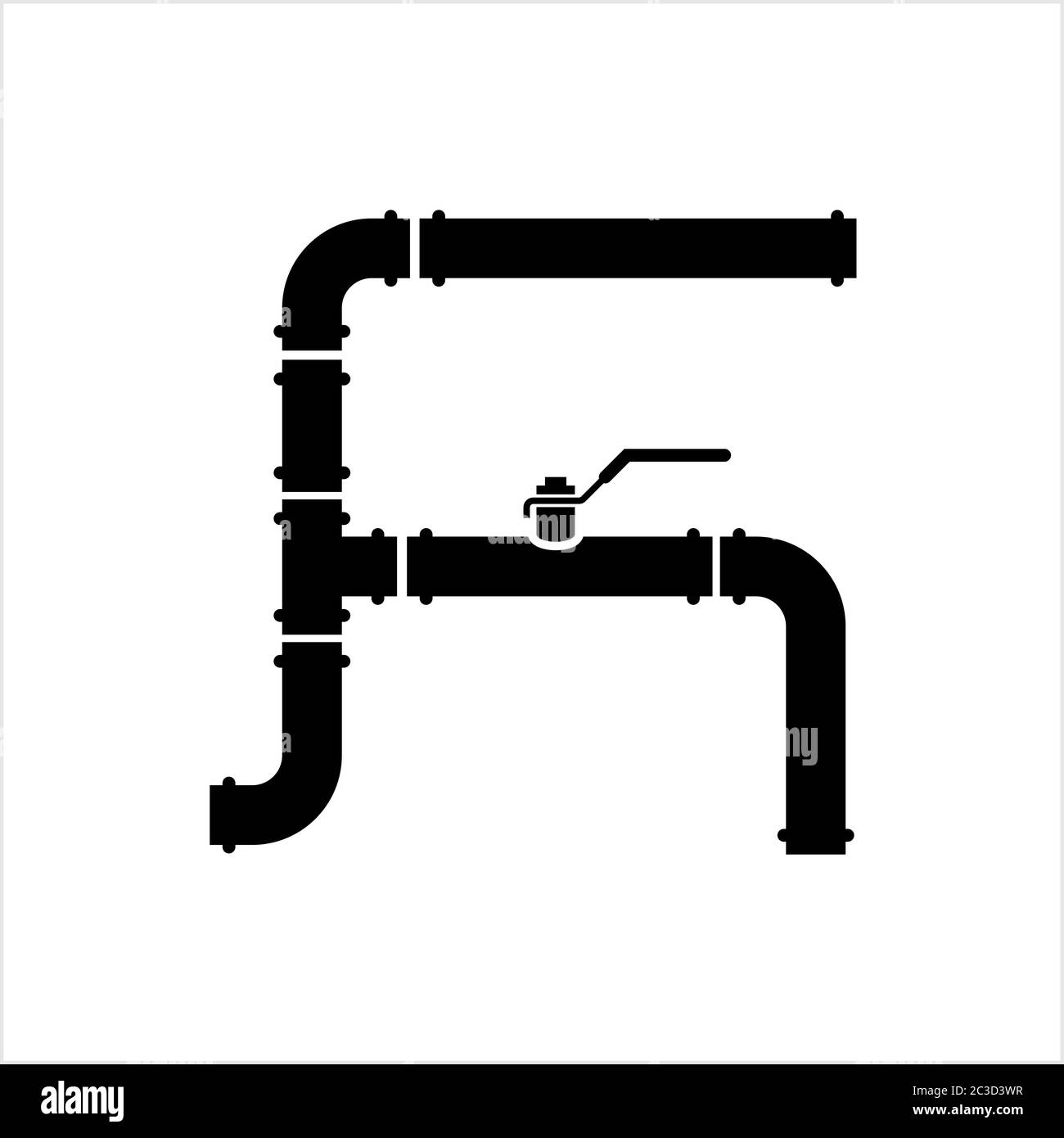 Pipe Icon, Pipe Fitting Icon Vector Art Illustration Stock Vector Image ...