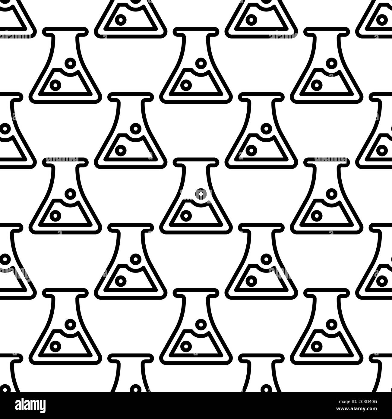 Beaker Icon Seamless Pattern, Beaker Vector Art Illustration Stock ...