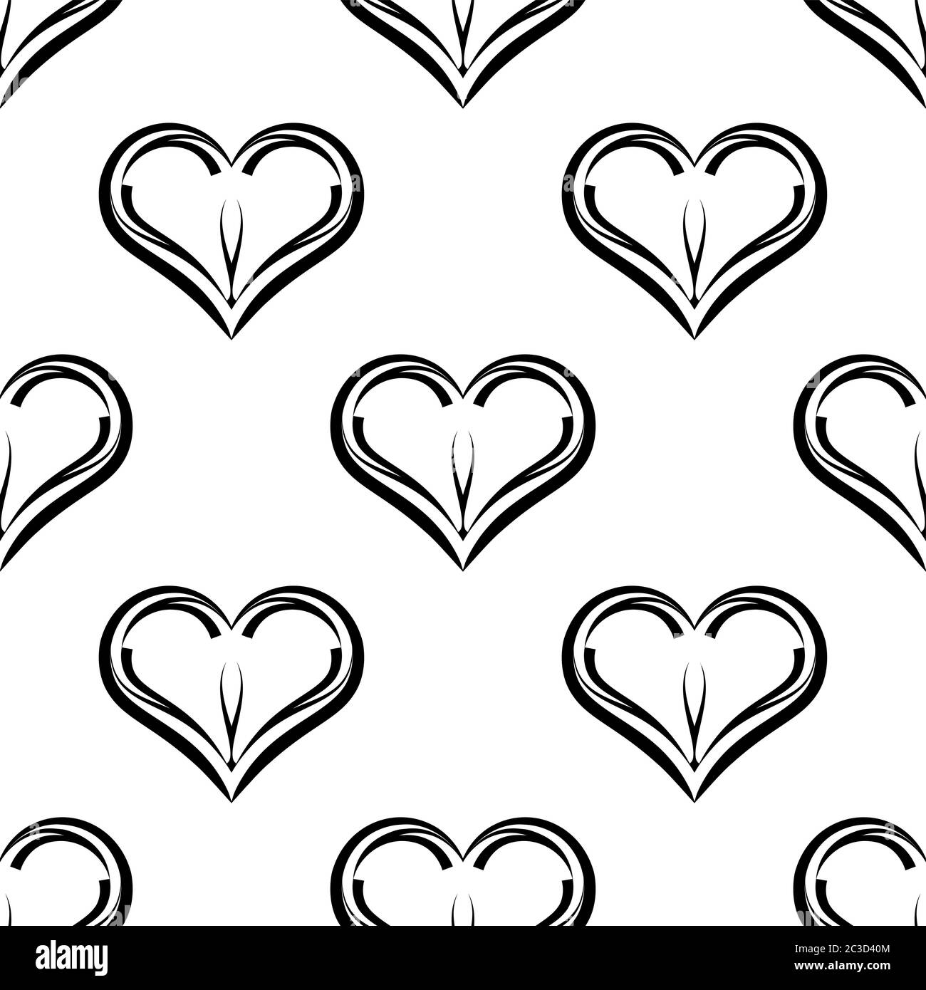 Heart Shape Icon Seamless Pattern Vector Art Illustration Stock Vector ...
