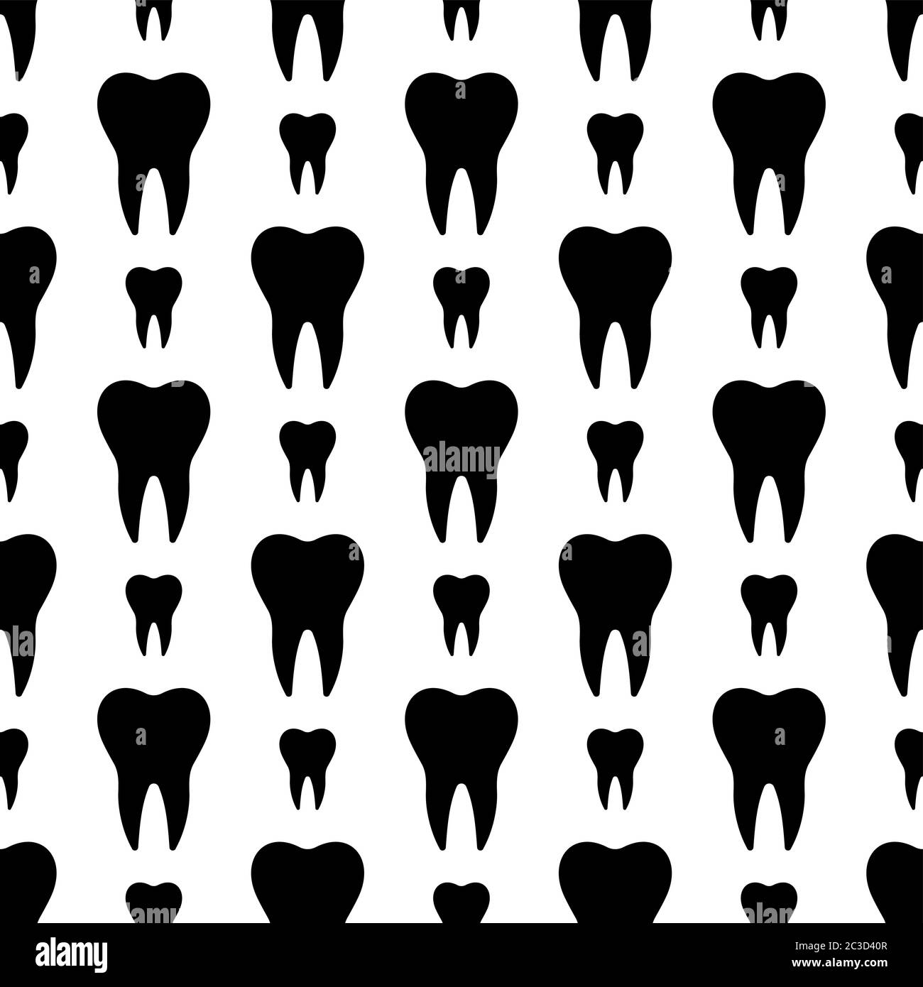 Teeth Icon Seamless Pattern, Medical Seamless Pattern Vector Art ...