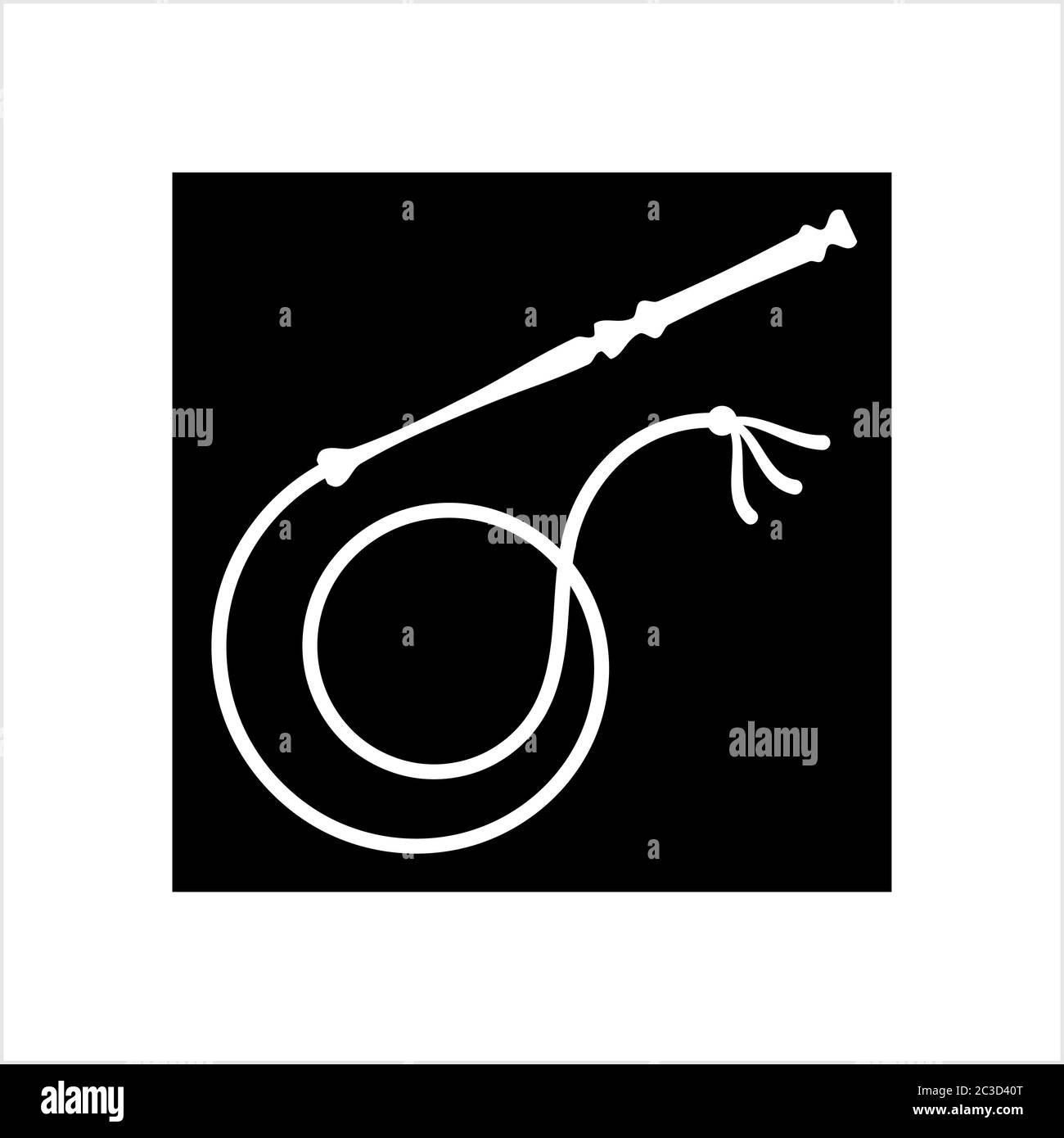 Whip Icon, Riding Whip Icon Vector Art Illustration Stock Vector Image ...