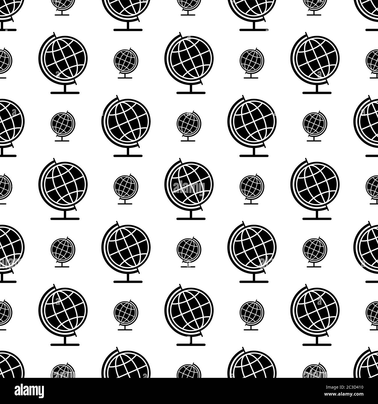 Globe Icon Seamless Pattern Vector Art Illustration Stock Vector Image ...