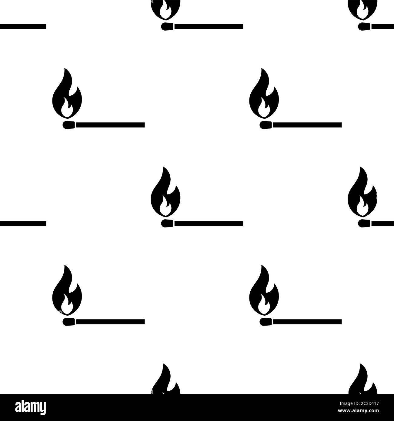 Lit Matchstick, Burning Matchstick Seamless Pattern Vector Art ...