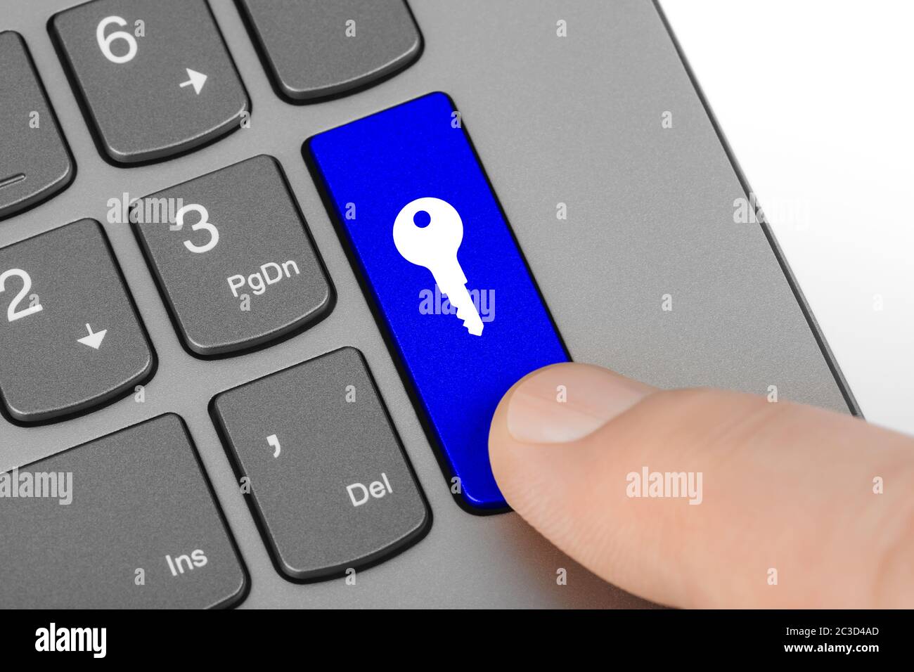 Computer keyboard with security key Stock Photo - Alamy