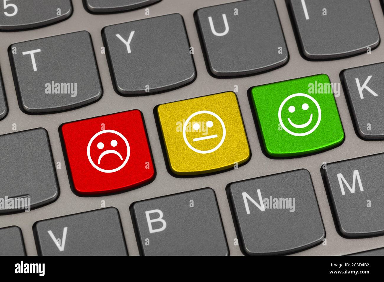 Computer keyboard with smile keys Stock Photo - Alamy