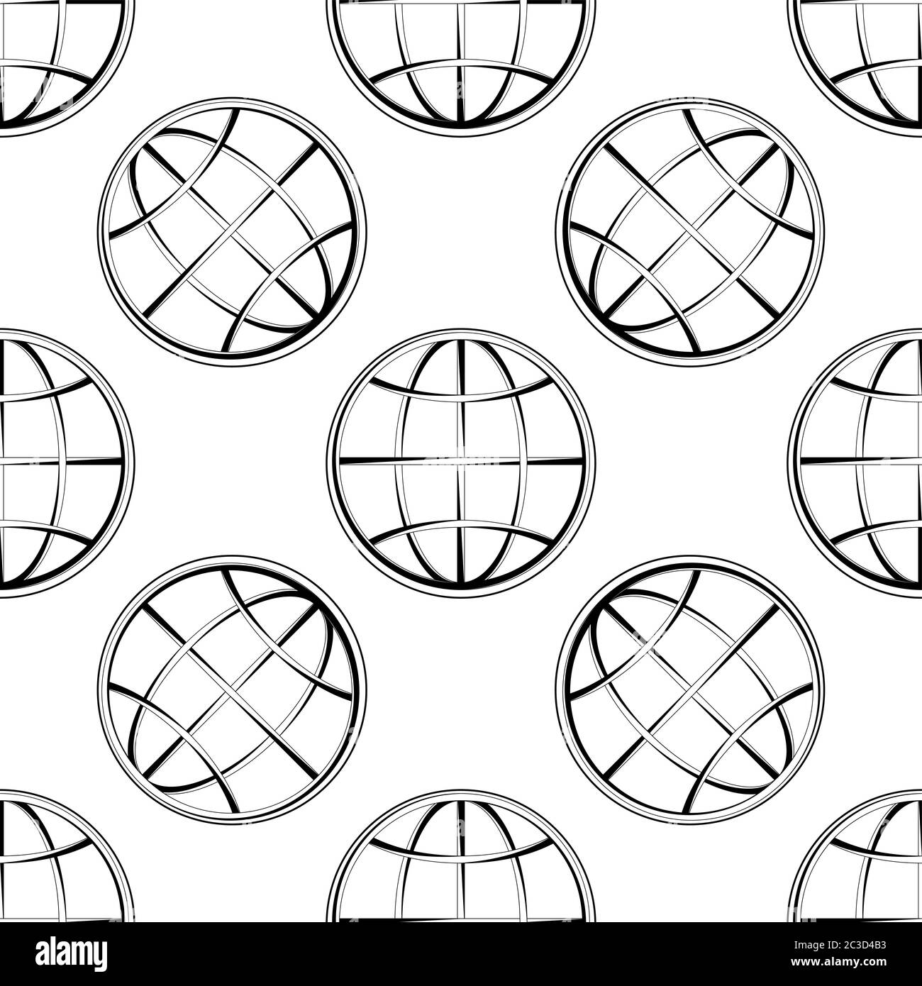 Globe Icon Seamless Pattern Vector Art Illustration Stock Vector Image ...