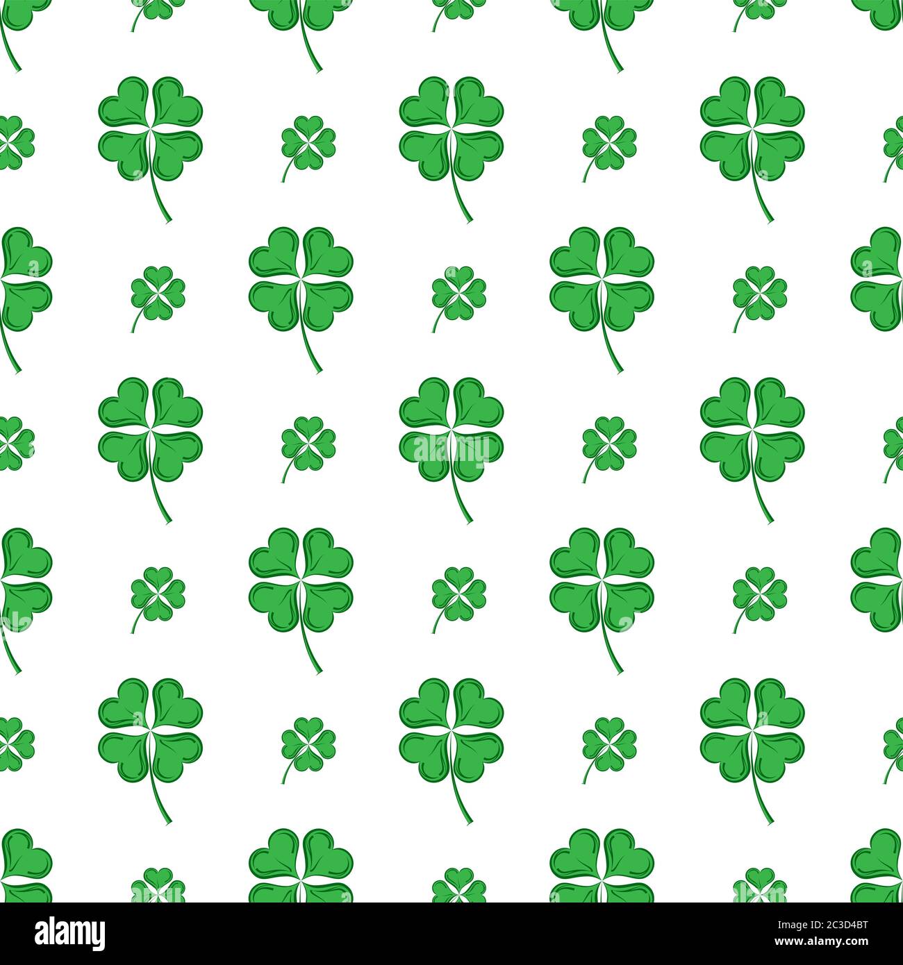 Clover Four Leaf Shamrock Seamless Pattern Vector Art Illustration ...
