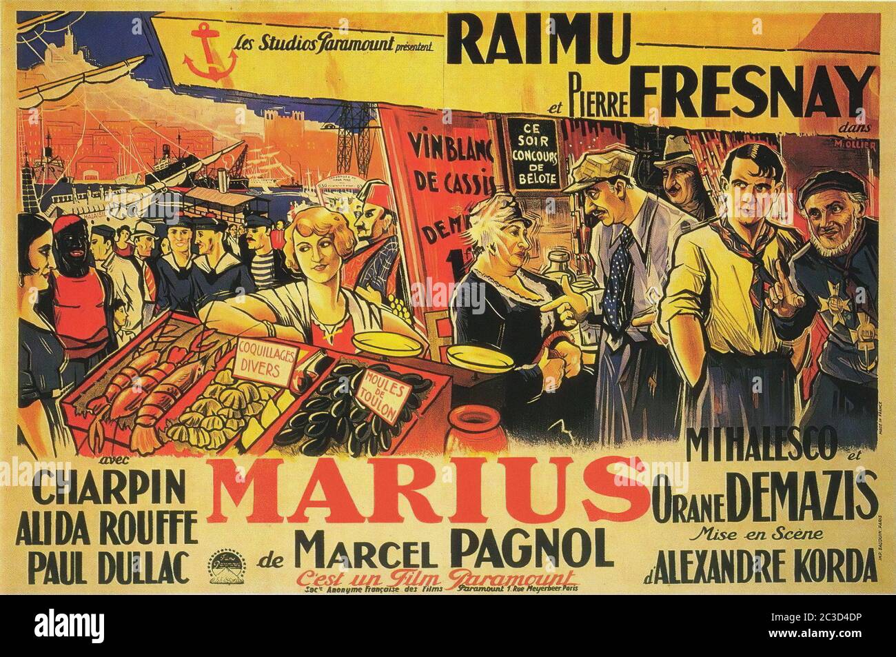 Marius - French Vintage Movie Poster Stock Photo - Alamy