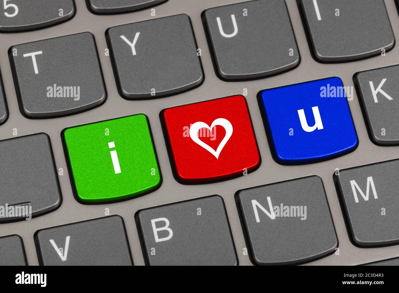 Computer keyboard with I love You keys Stock Photo - Alamy