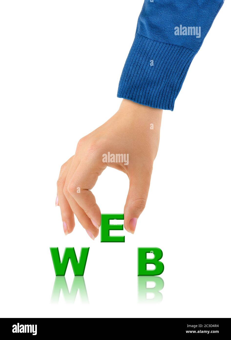 Hand and word WEB Stock Photo - Alamy