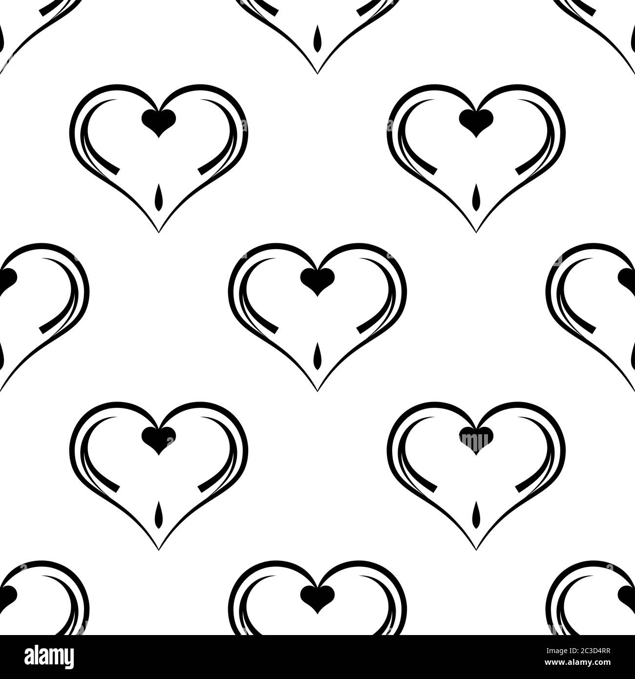 Heart Shape Icon Seamless Pattern Vector Art Illustration Stock Vector ...