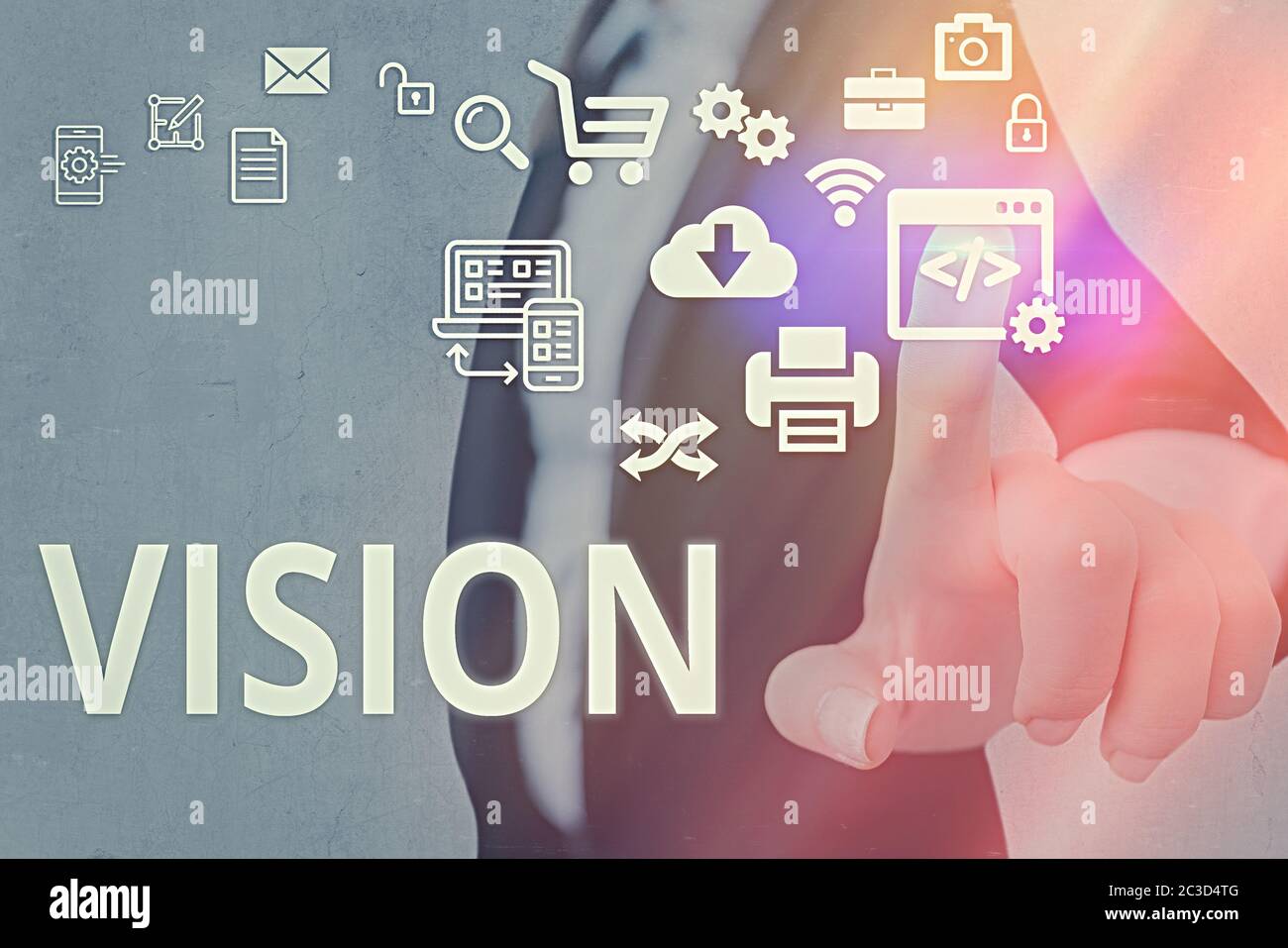 Conceptual hand writing showing Vision. Concept meaning something that ...