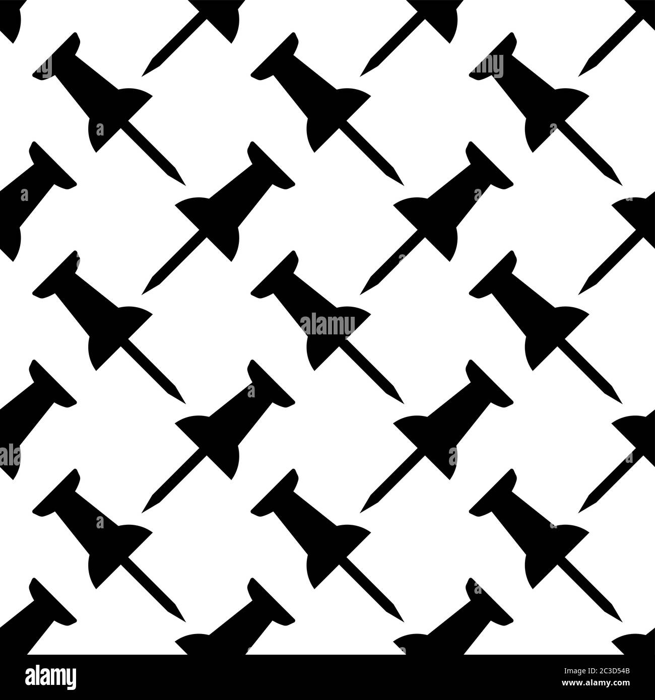 Drawing Pin Icon Seamless Pattern, Push Pin Seamless Pattern Vector Art ...