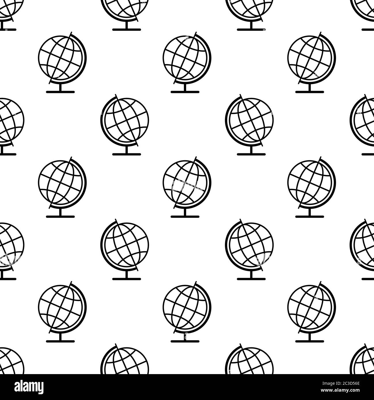 Globe Icon Seamless Pattern Vector Art Illustration Stock Vector Image ...