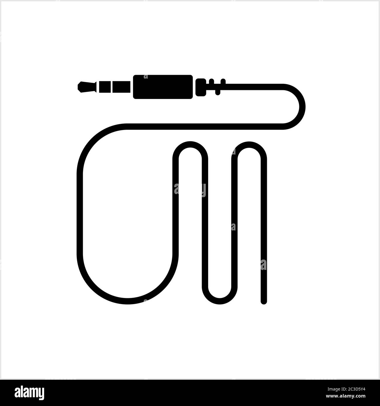 Audio Cable Icon, Plug Wire Vector Art Illustration Stock Vector Image ...