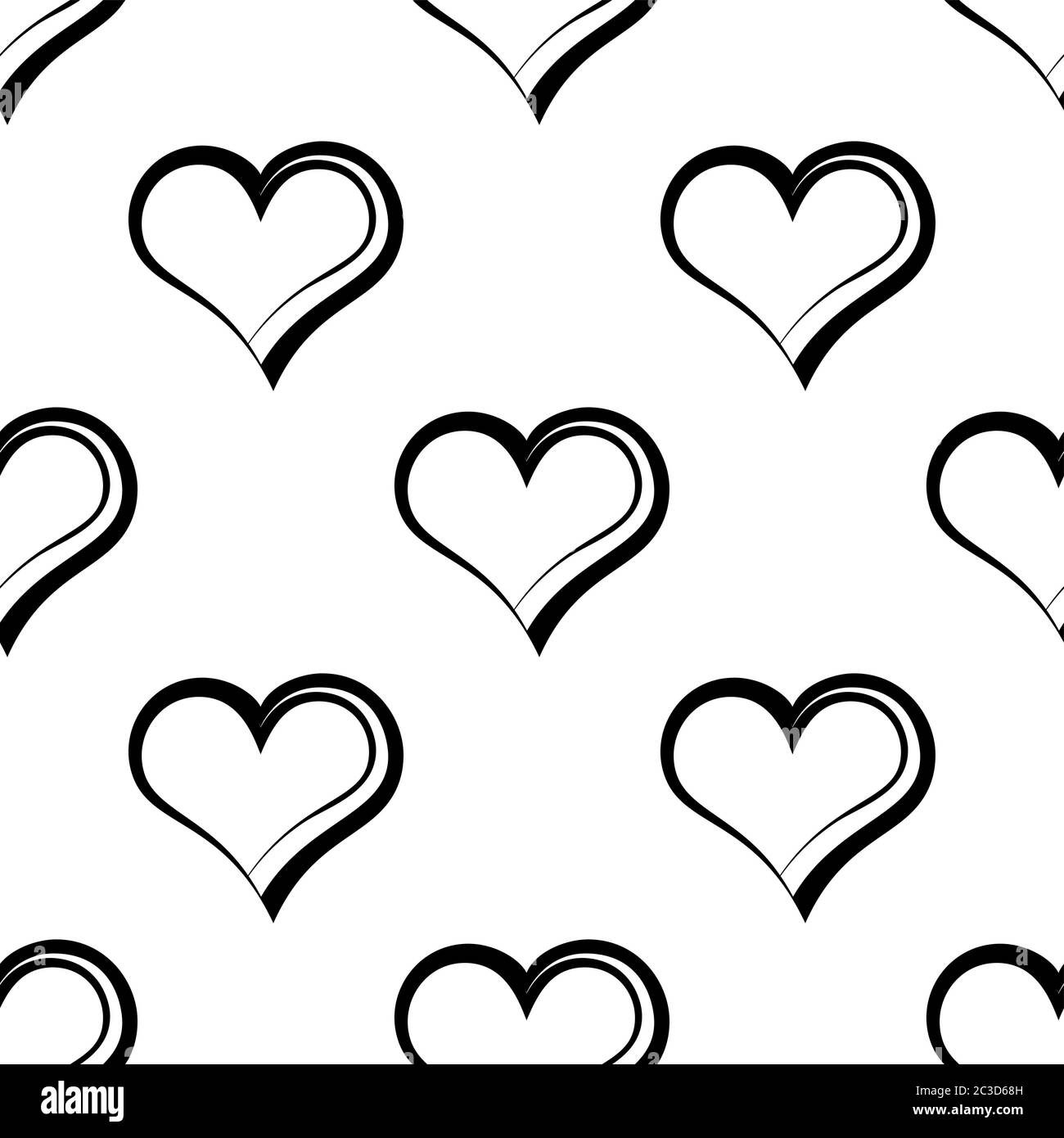 Heart Shape Icon Seamless Pattern Vector Art Illustration Stock Vector ...