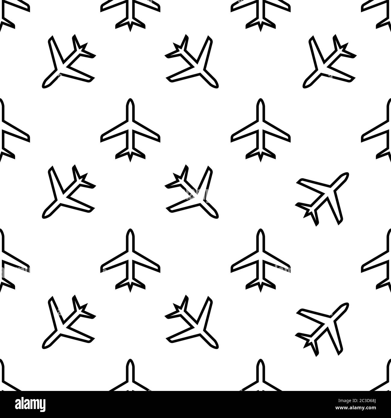Airplane Icon Seamless Pattern Vector Art Illustration Stock Vector ...