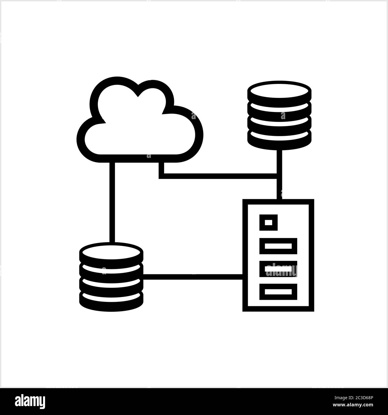 Cloud Database Icon, Data Base Icon Vector Art Illustration Stock ...