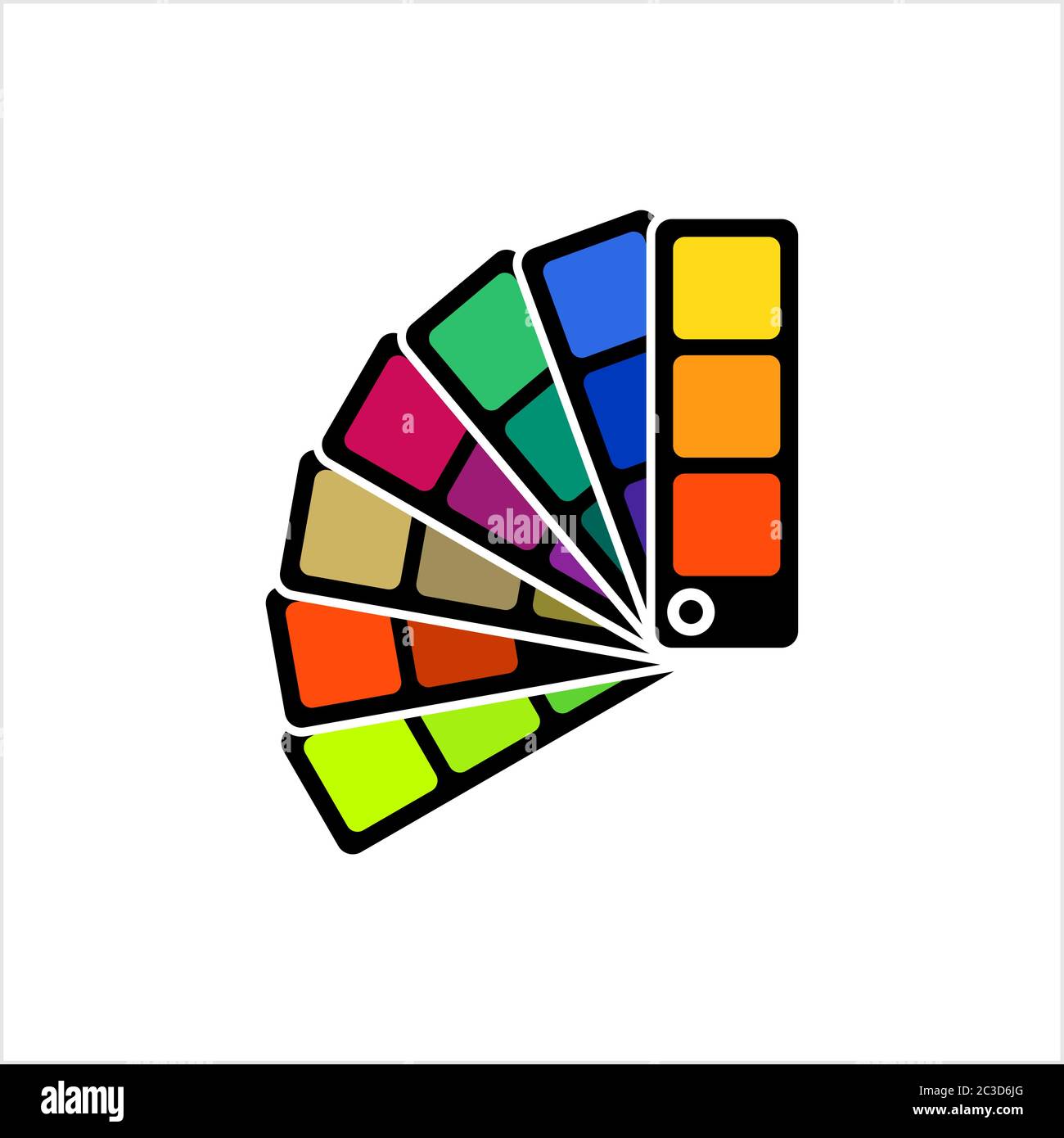 Color Sample Fan Card Icon Vector Art Illustration Stock Vector Image ...