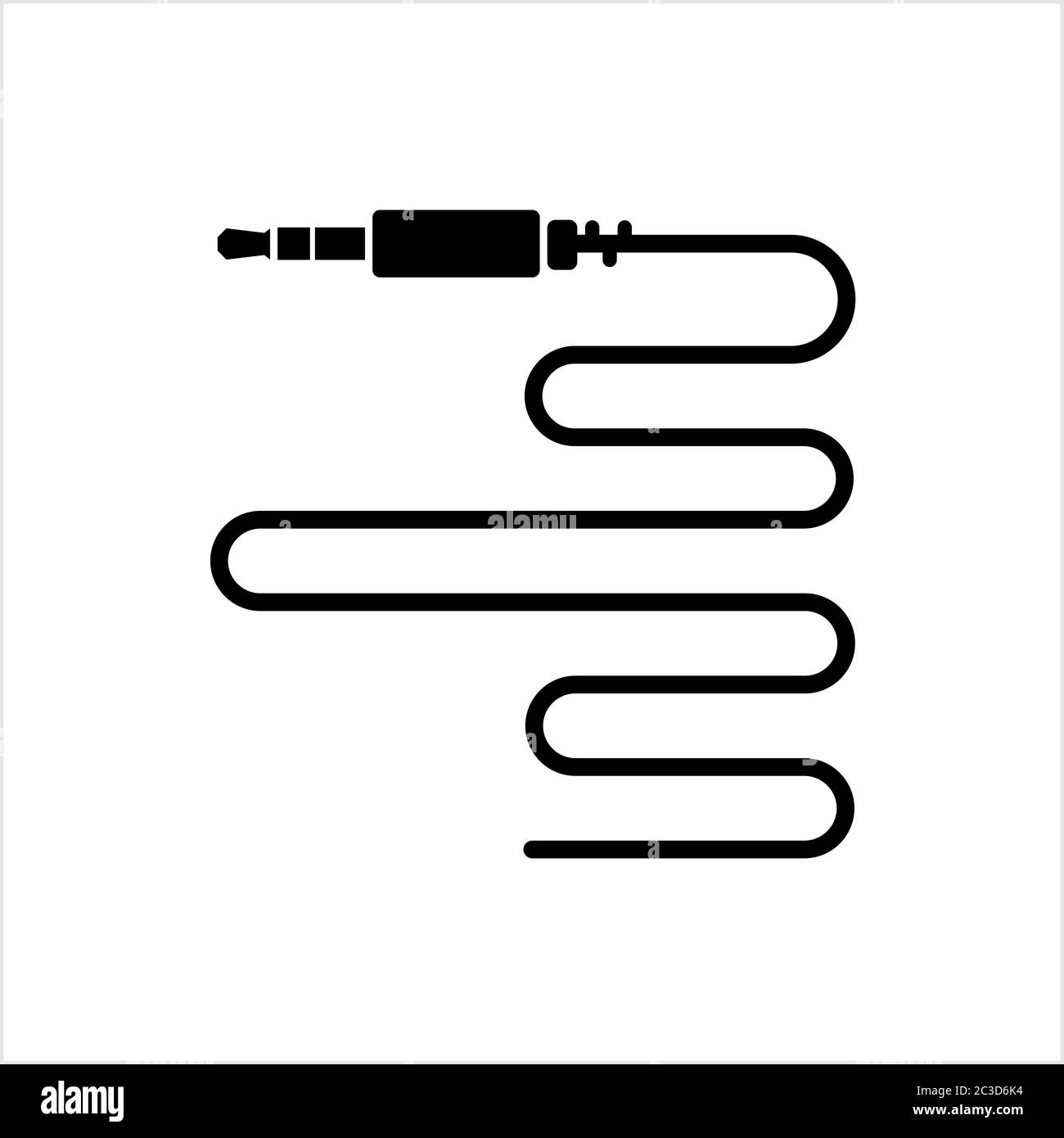 Audio Cable Icon, Plug Wire Vector Art Illustration Stock Vector Image ...