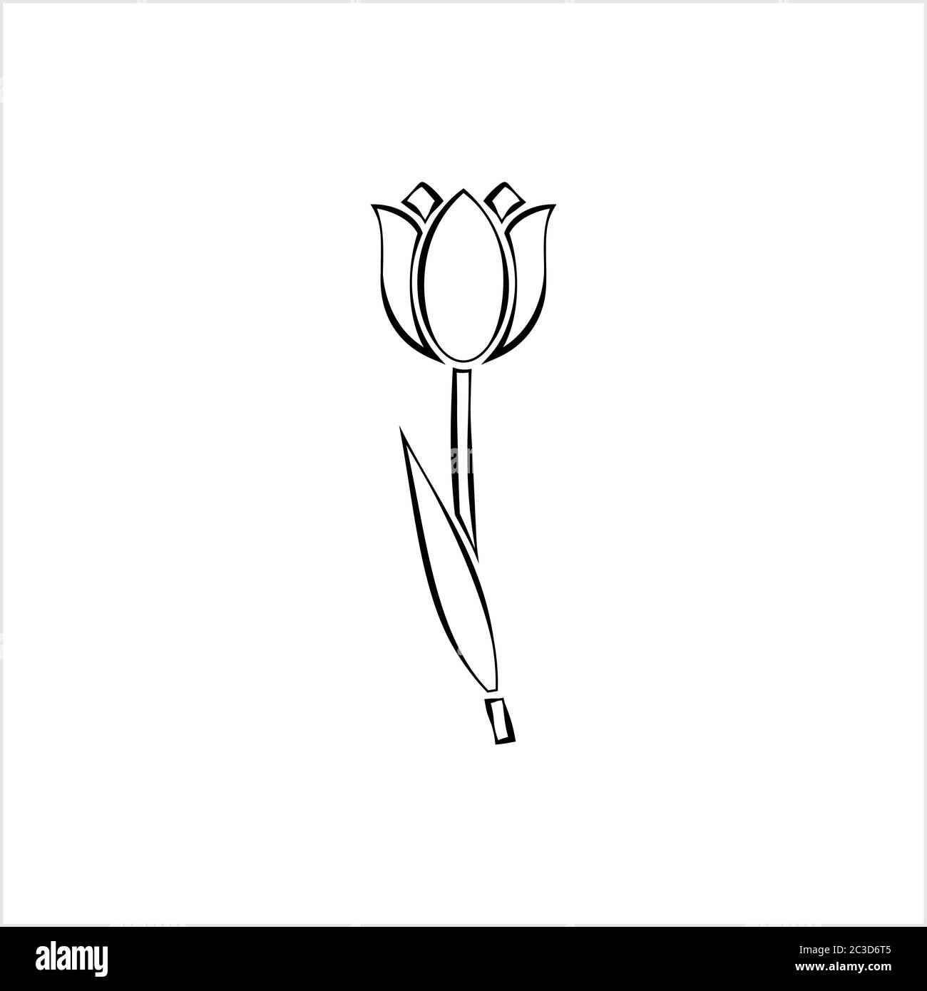Tulip Icon, Flower Icon Vector Art Illustration Stock Vector Image ...