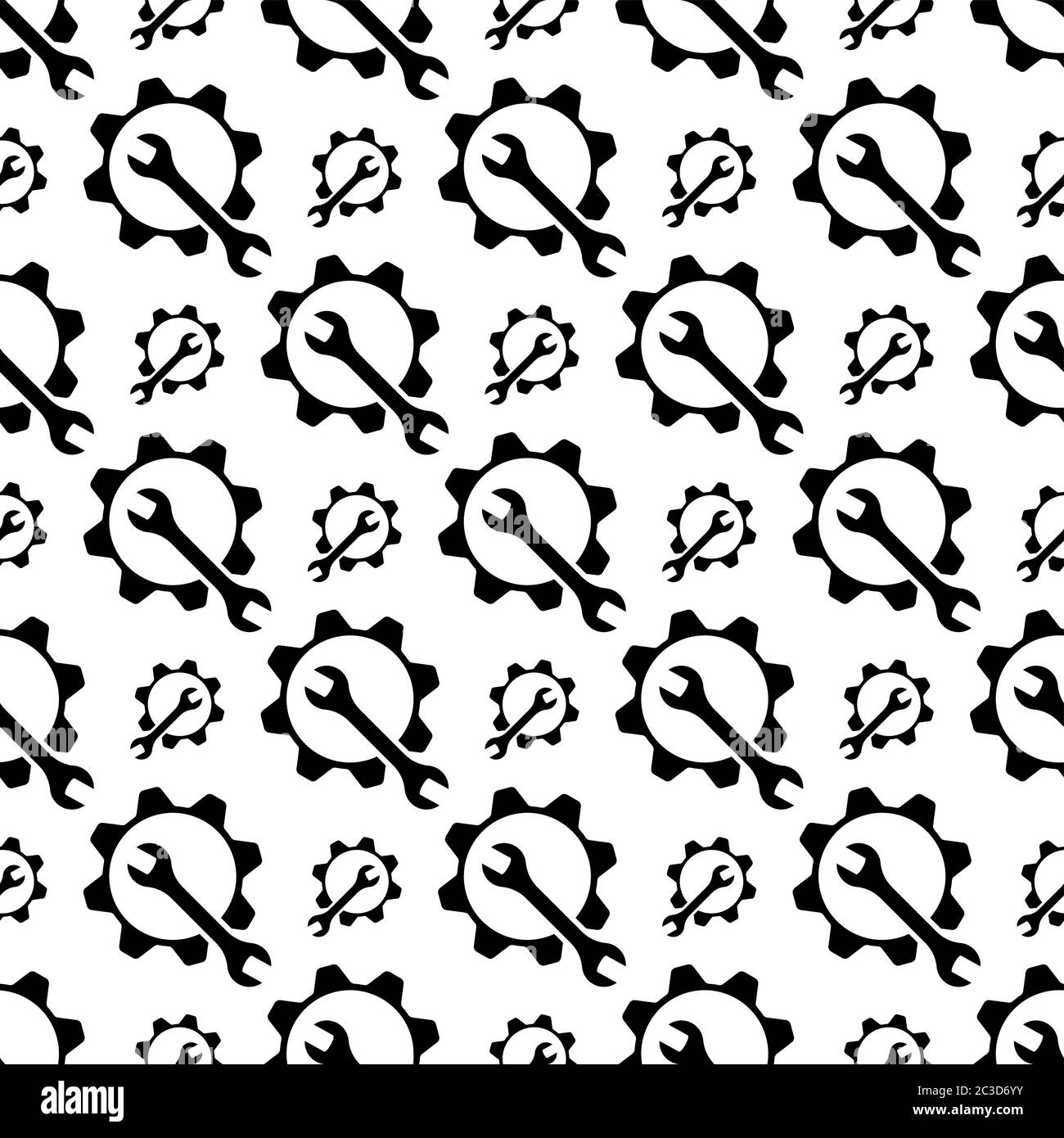 Setting Icon, Gear And Wrench Seamless Pattern, User Preference Setting ...