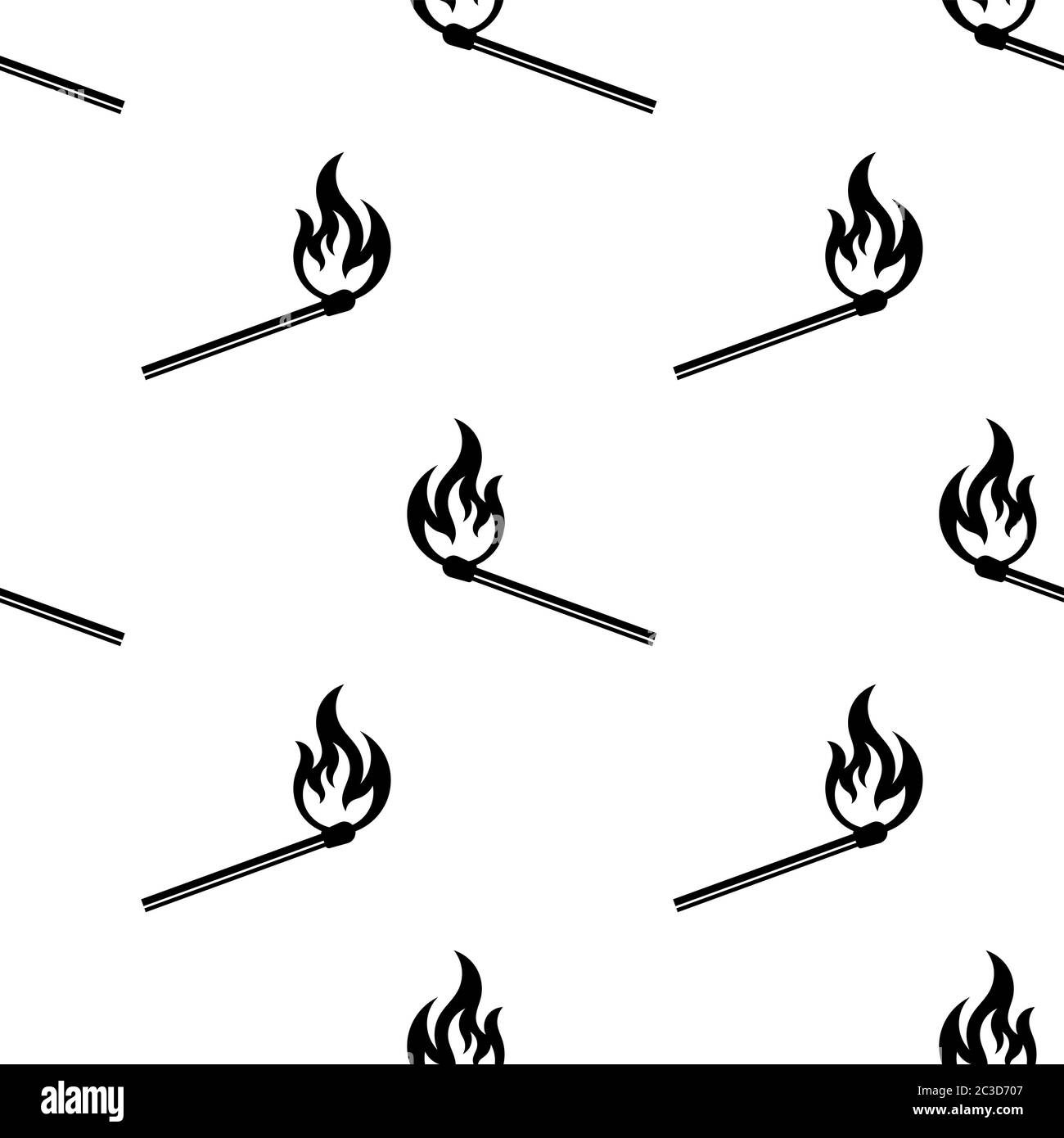Lit Matchstick, Burning Matchstick Seamless Pattern Vector Art ...