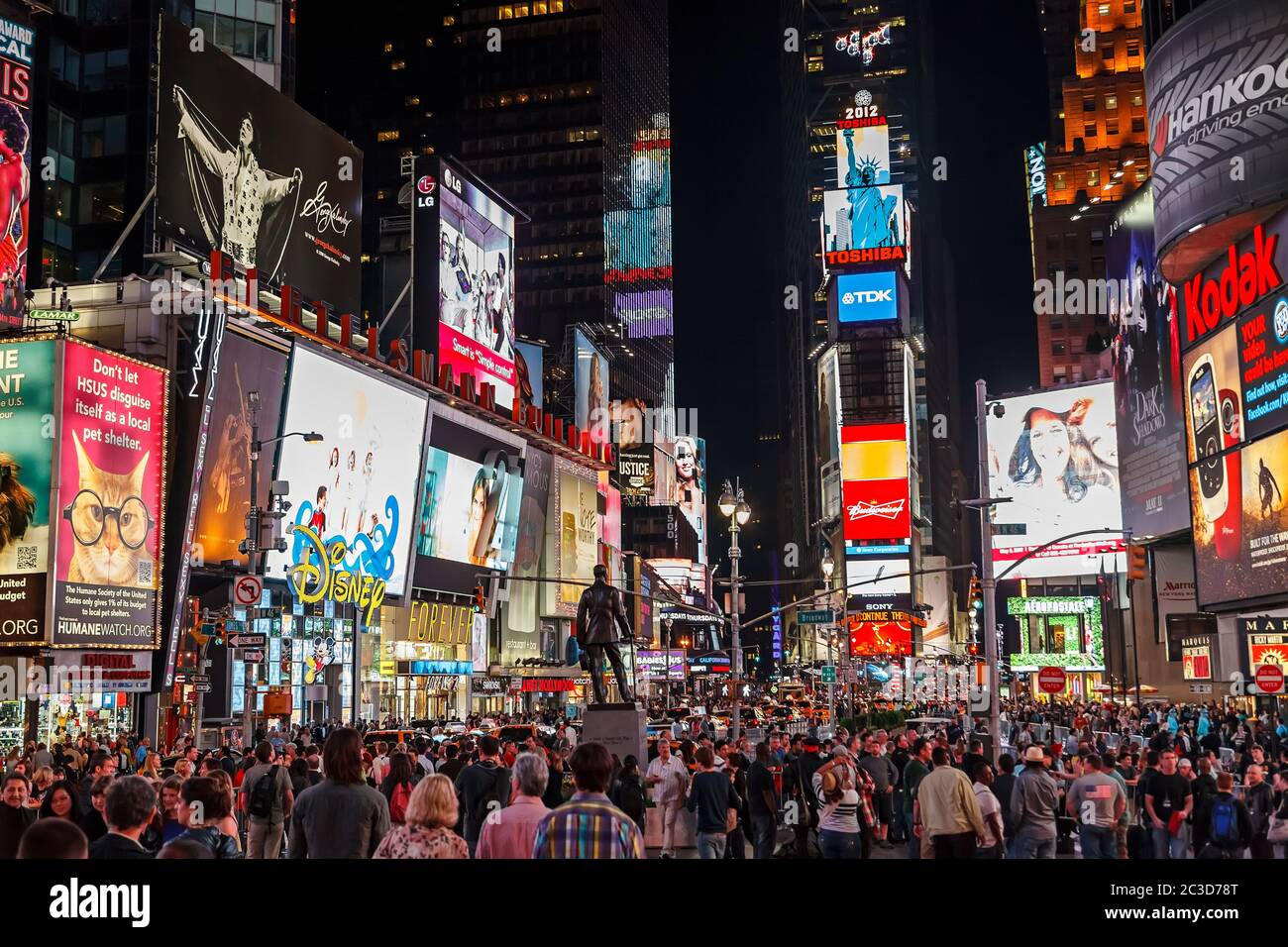 Times square at night Stock Photo - Alamy