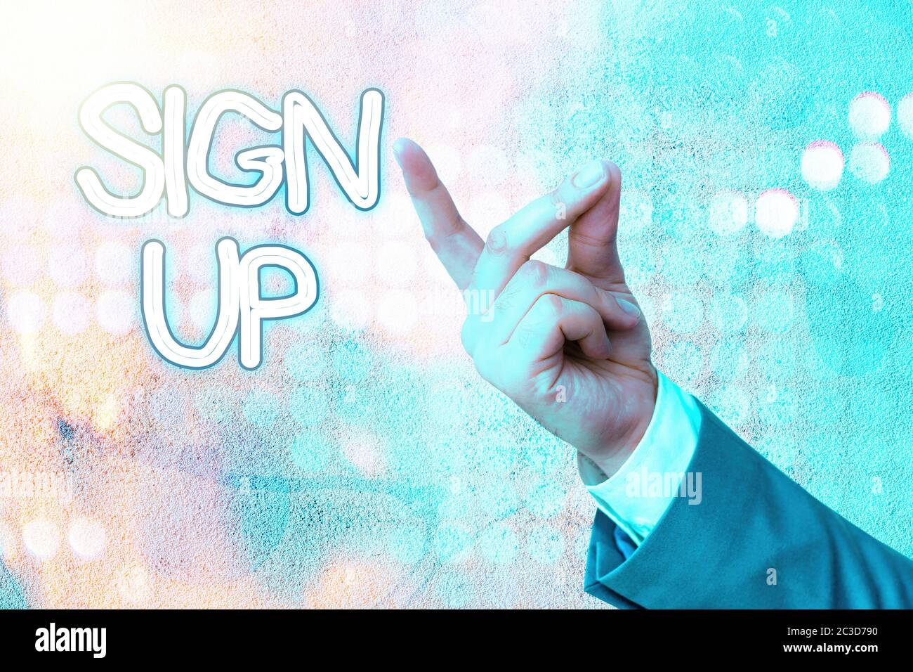 Writing note showing Sign Up. Business concept for site form of ...