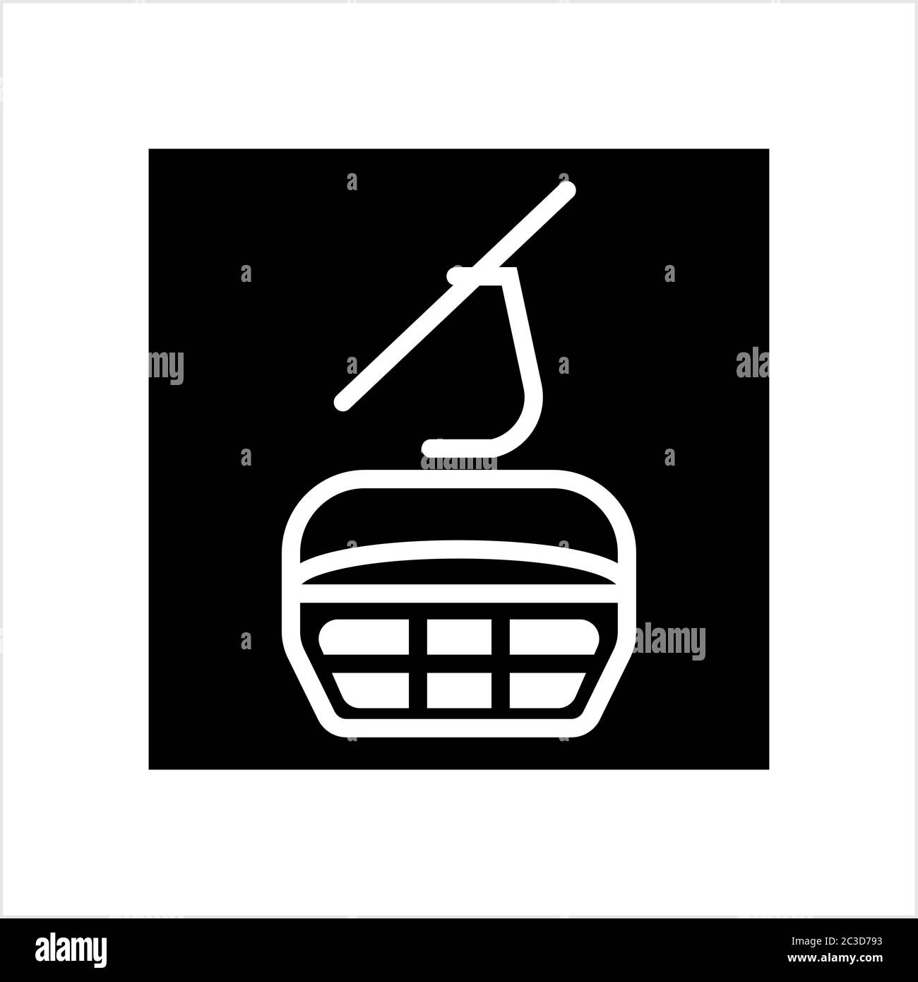 Ski Lift Icon, Aerial Lift Icon Vector Art Illustration Stock Vector ...