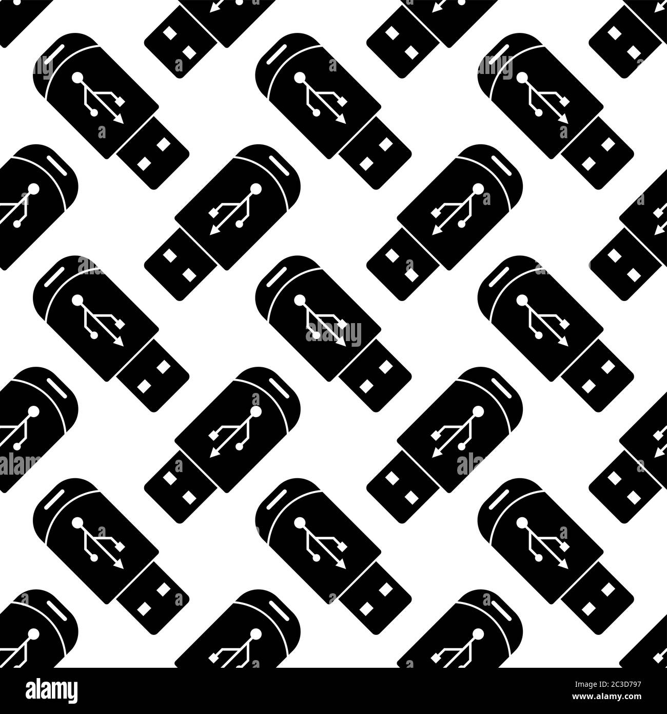 Usb Flash Drive Icon Seamless Pattern Vector Art Illustration Stock ...