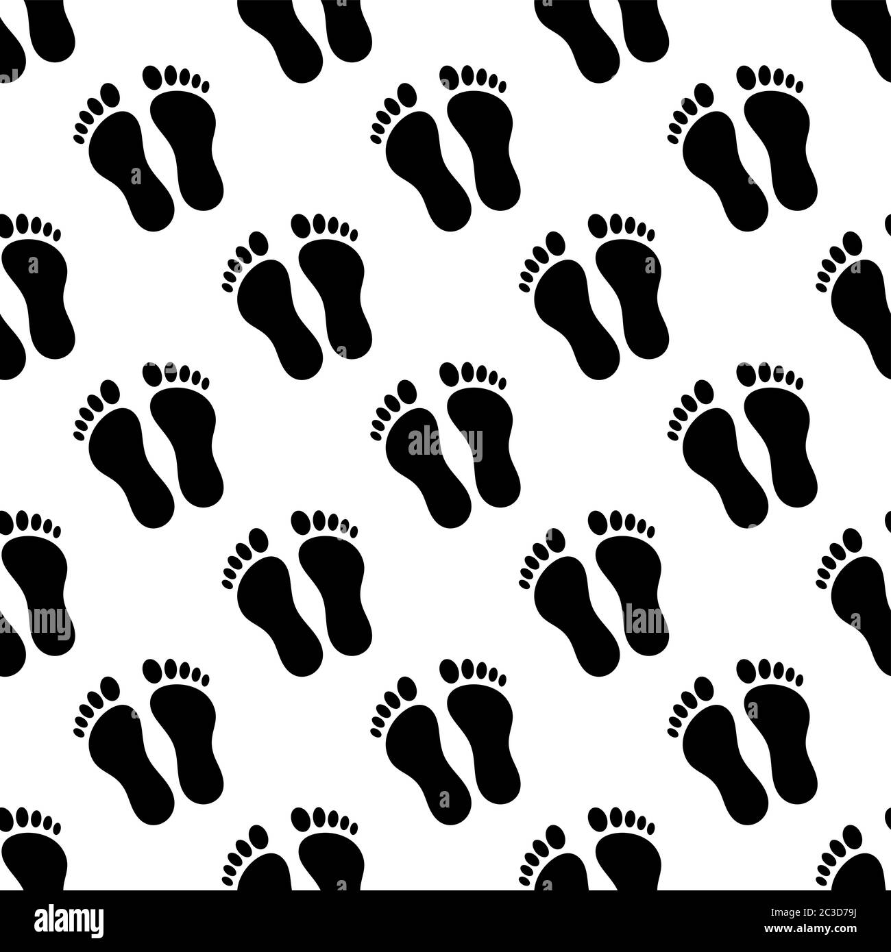 Human Footprint Icon Seamless Pattern, Foot Imprint Seamless Pattern ...