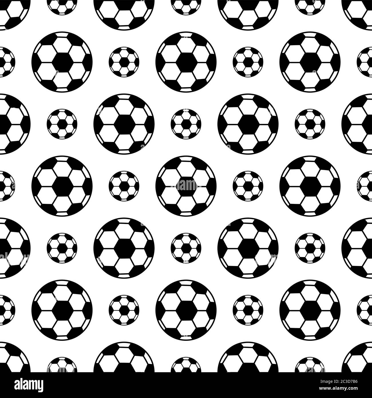 Football Icon Seamless Pattern, Soccer Ball Seamless Pattern Vector Art ...