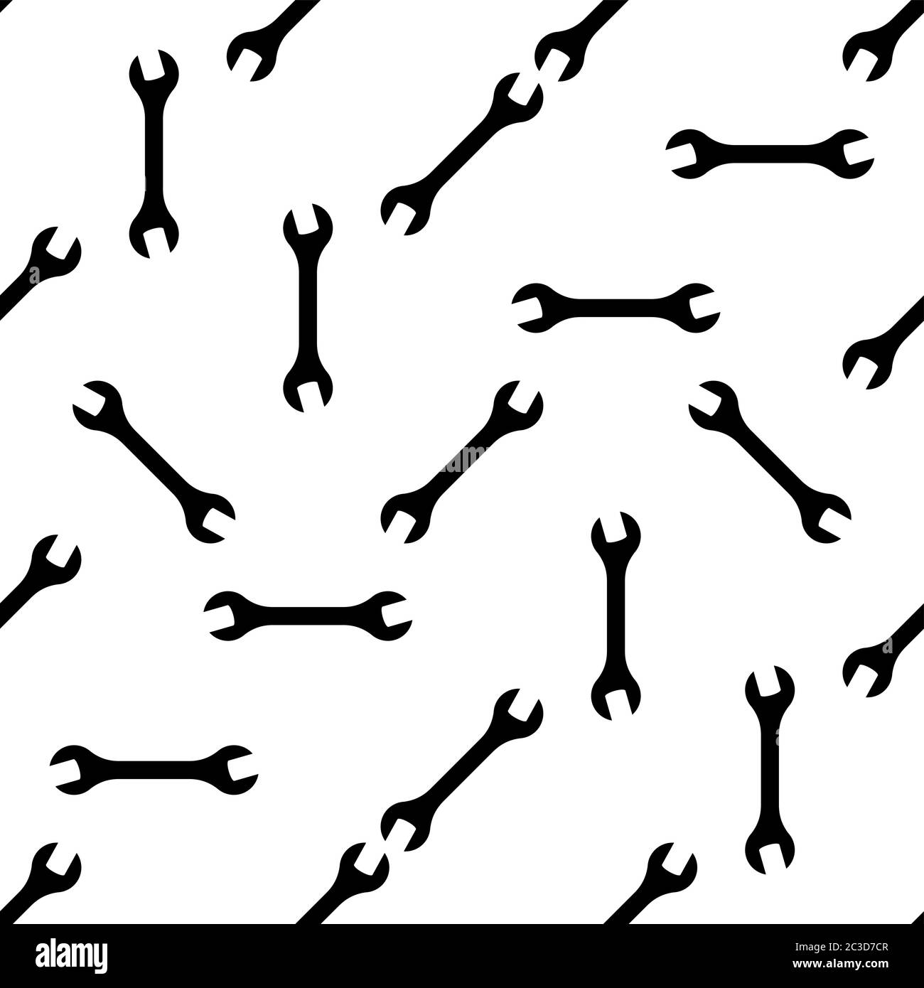 Open End Wrench Icon Seamless Pattern, Spanner Seamless Pattern Vector ...