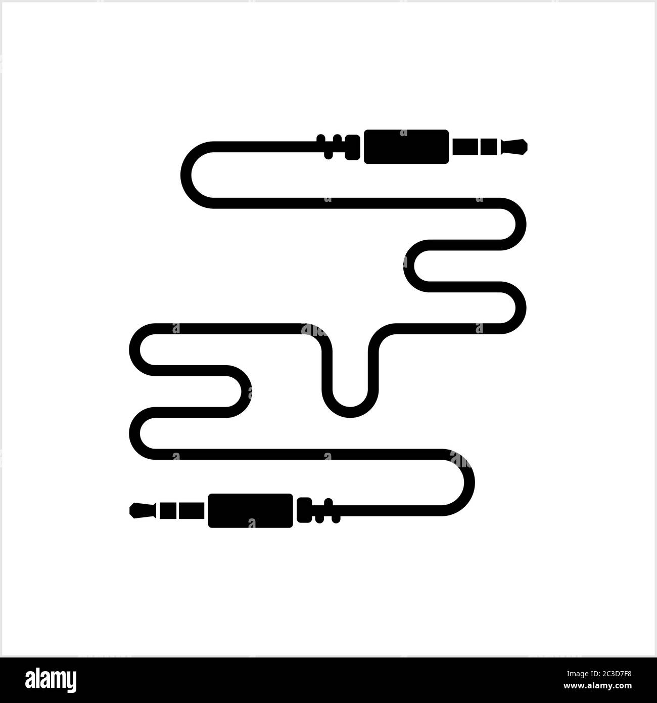 Audio Cable Icon, Plug Wire Vector Art Illustration Stock Vector Image ...