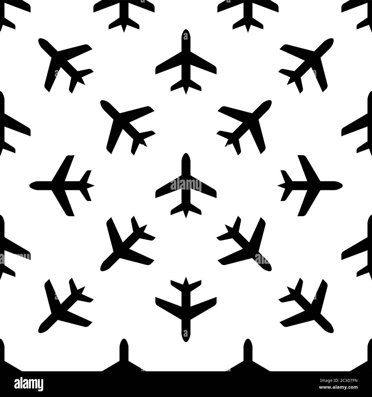 Airplane Icon Seamless Pattern Vector Art Illustration Stock Vector ...