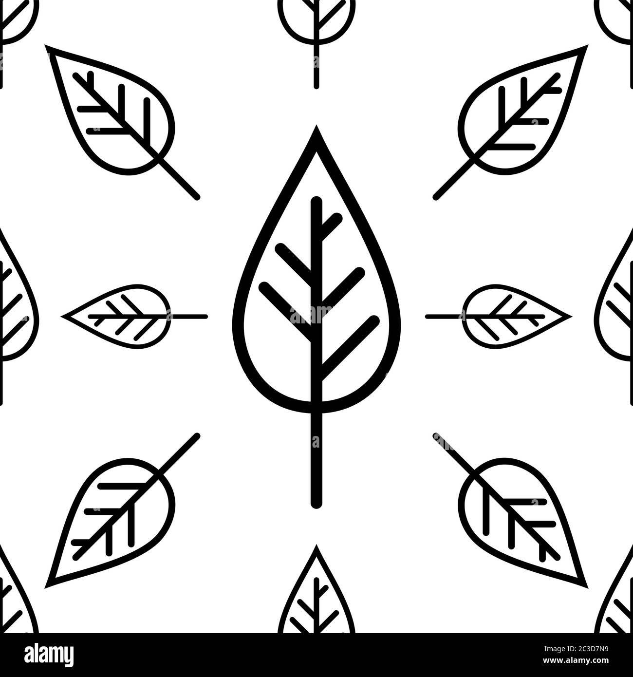 Leaf Icon Seamless Pattern Vector Art Illustration Stock Vector Image ...