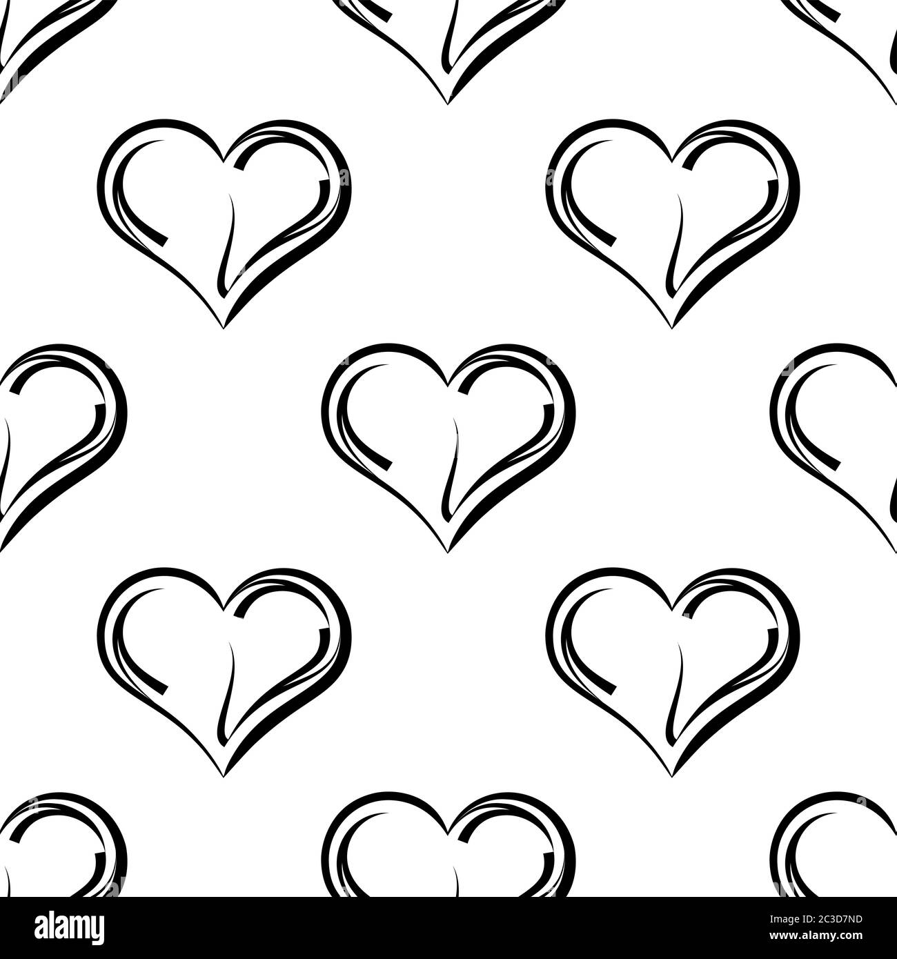 Heart Shape Icon Seamless Pattern Vector Art Illustration Stock Vector ...