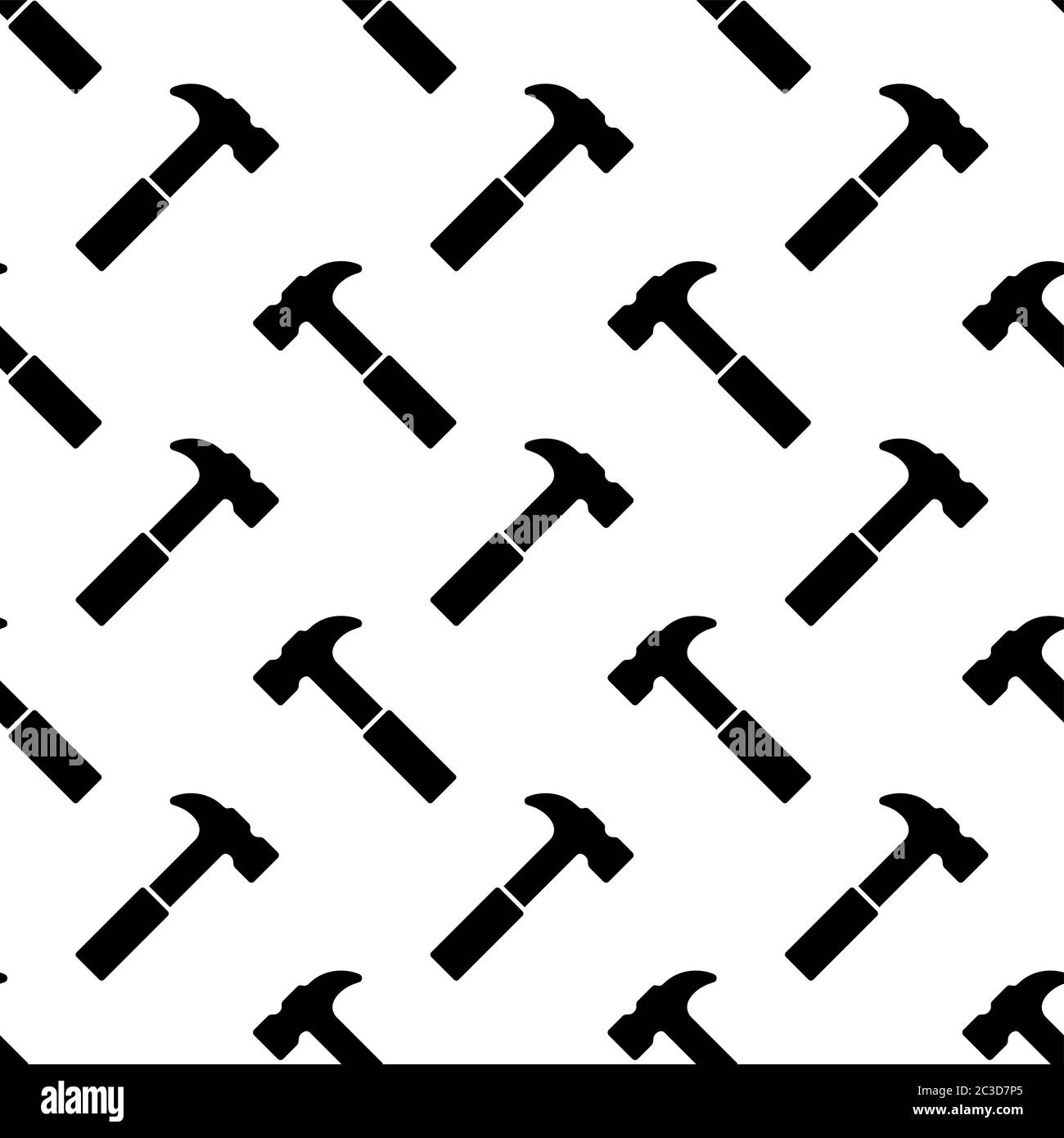 Hammer Icon Seamless Pattern, Tool Design Seamless Pattern Vector Art ...