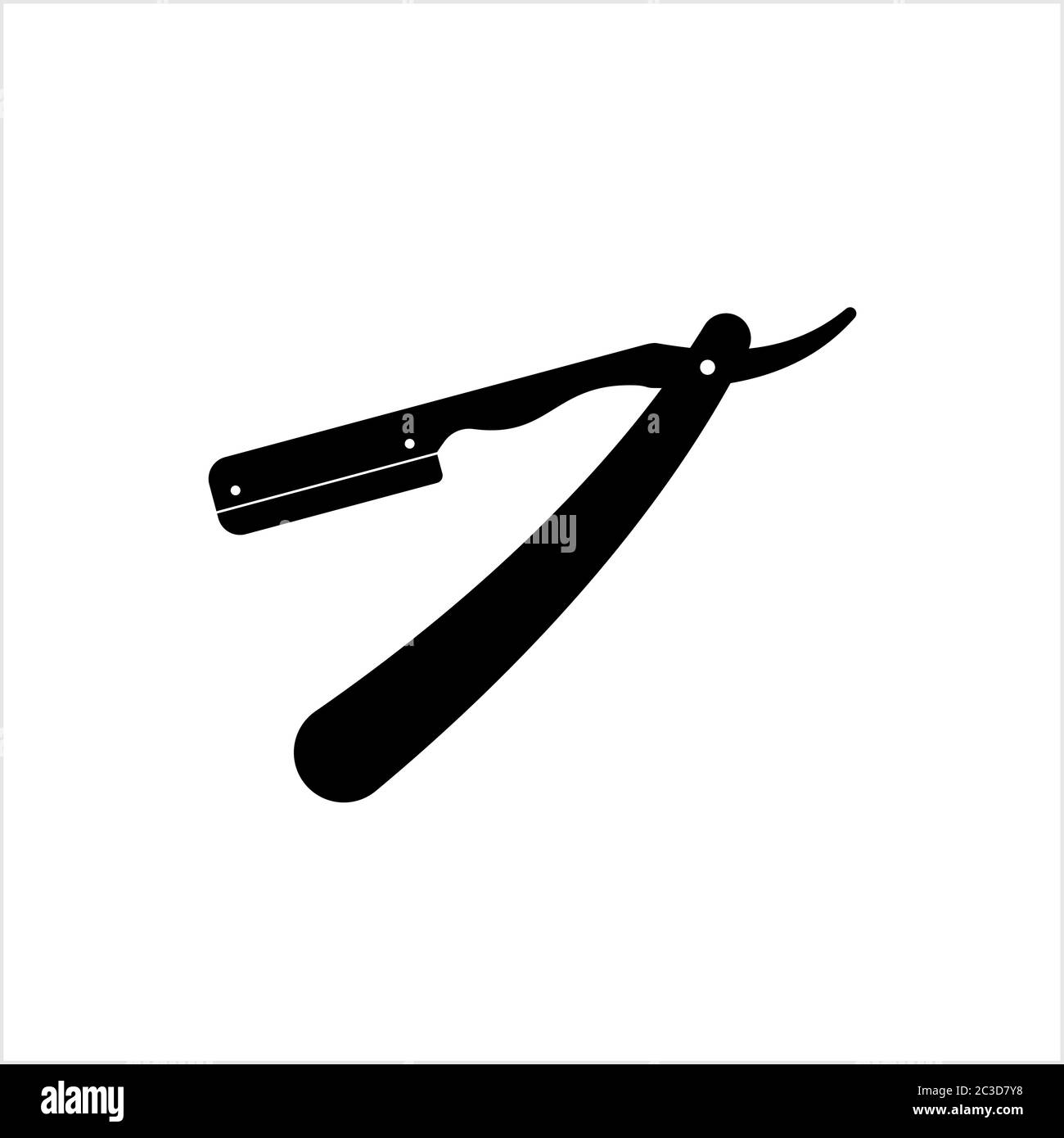White shaving razor icon isolated Black and White Stock Photos & Images ...