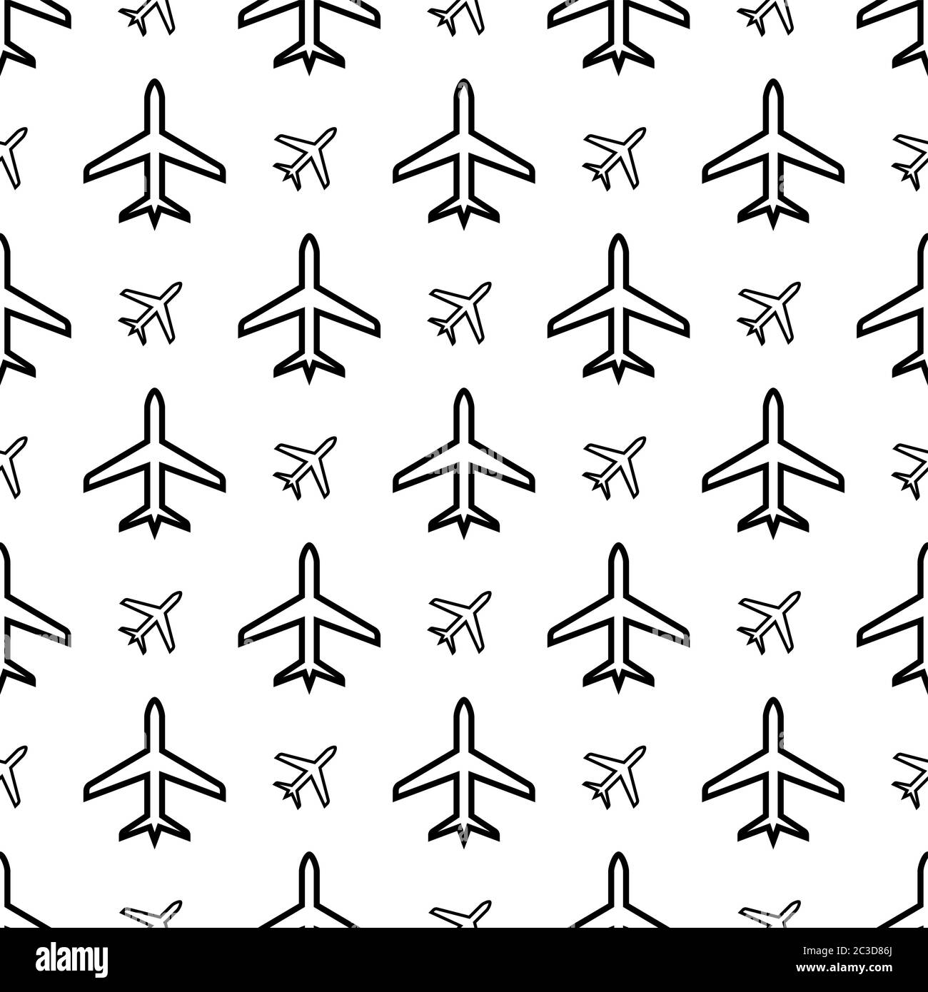 Airplane Icon Seamless Pattern Vector Art Illustration Stock Vector ...