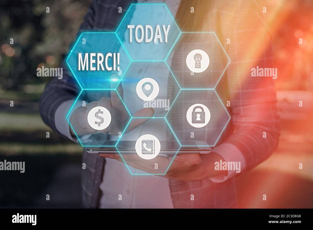 Text sign showing Merci. Business photo showcasing thank you in French ...