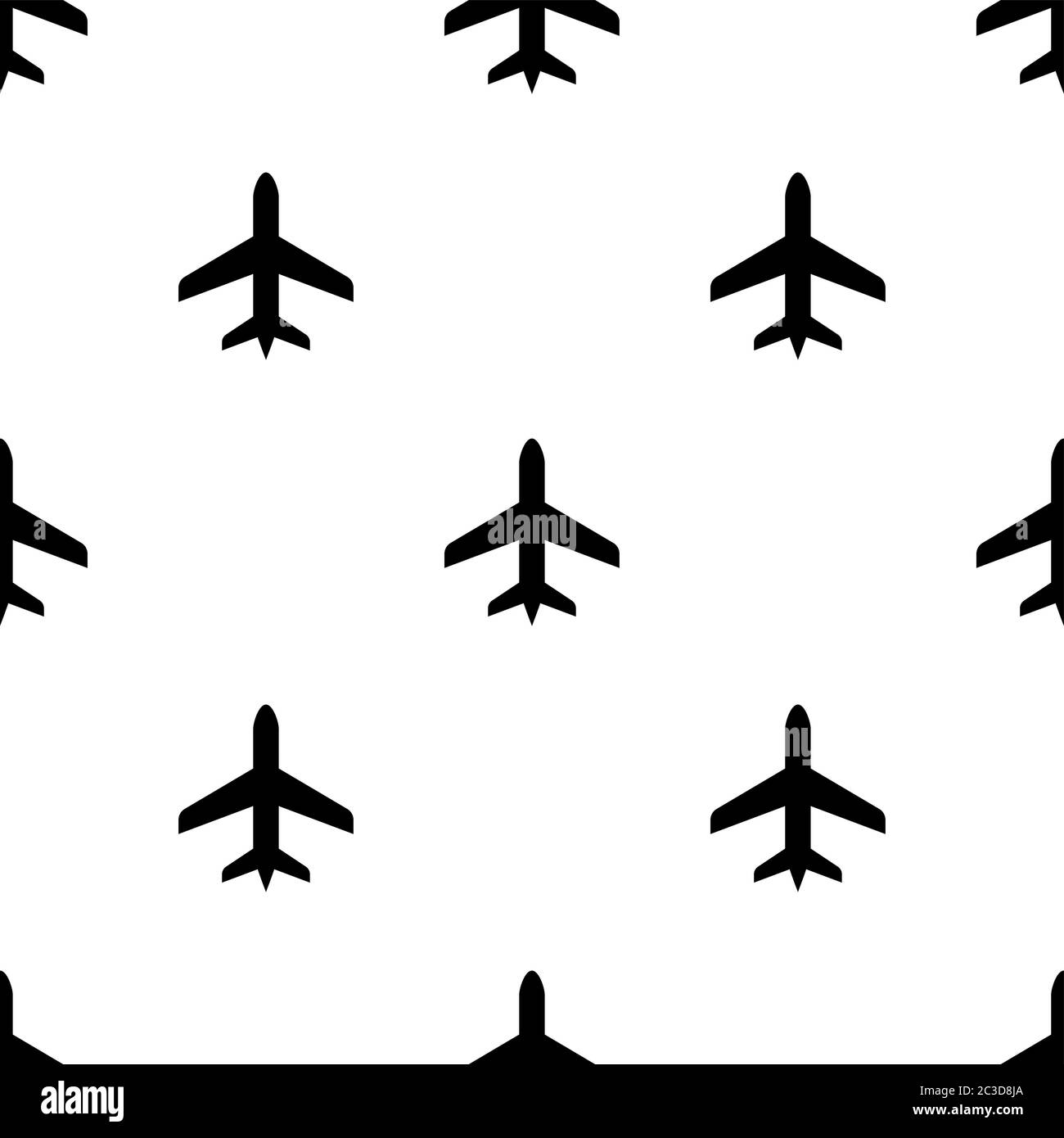 Airplane Icon Seamless Pattern Vector Art Illustration Stock Vector ...